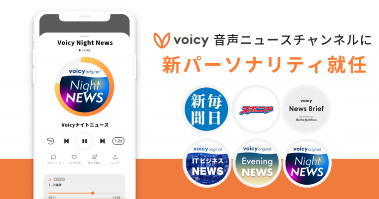 総フォロワー数22万人超！Voicy公式ニュースチャンネルに多彩な新パーソナリティが就任 | 株式会社Voicy